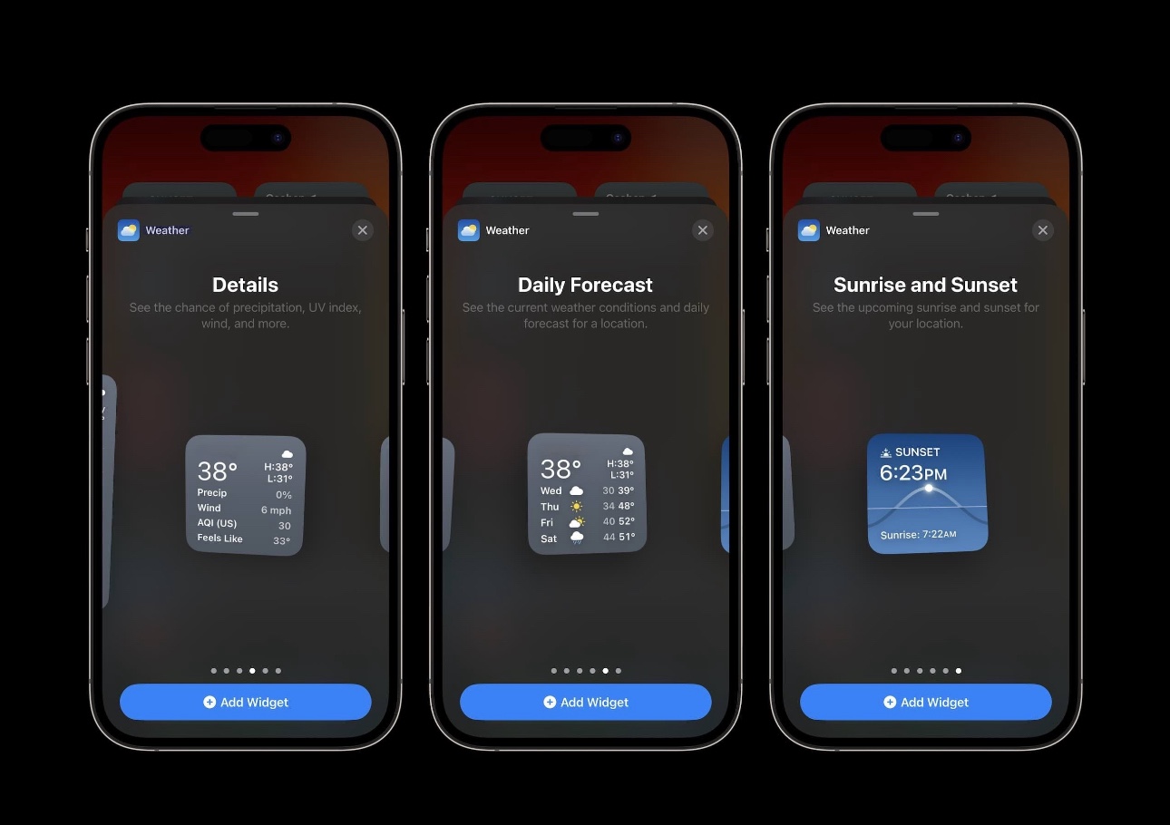 iOS 17.2 gets new Weather app widgets – Appleosophy